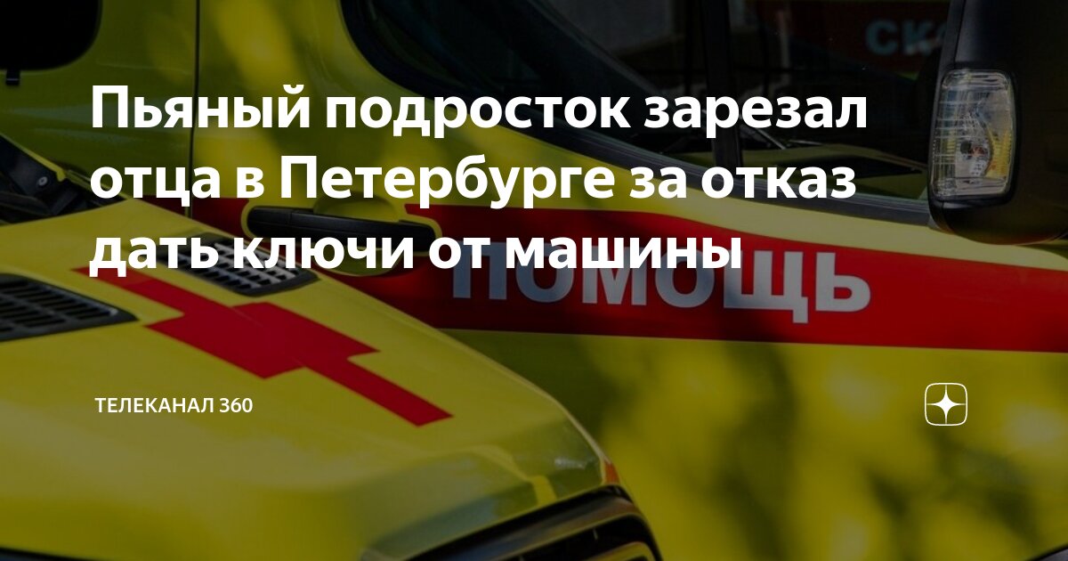 Пьяный подросток зарезал отца в Петербурге за отказ дать ключи от ...