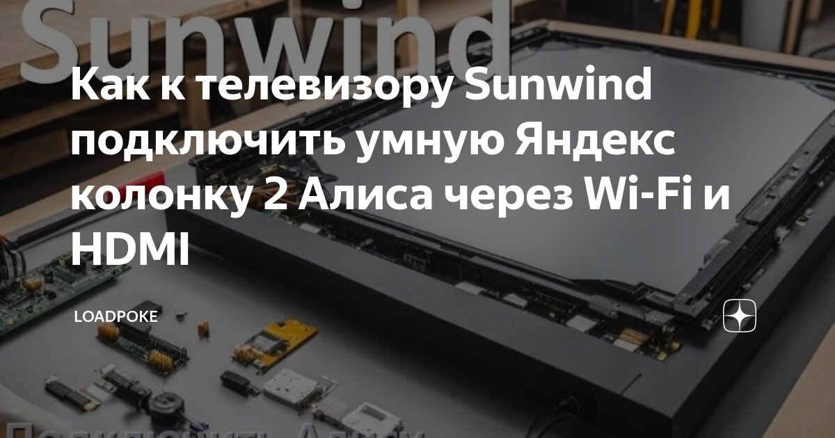Как к телевизору Sunwind подключить умную Яндекс колонку 2 Алиса через Wi Fi и Hdmi Loadpoke