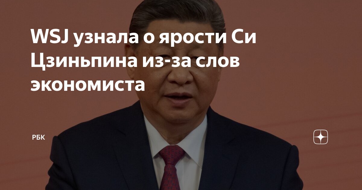 Wsj узнала о ярости Си Цзиньпина из за слов экономиста РБК Дзен