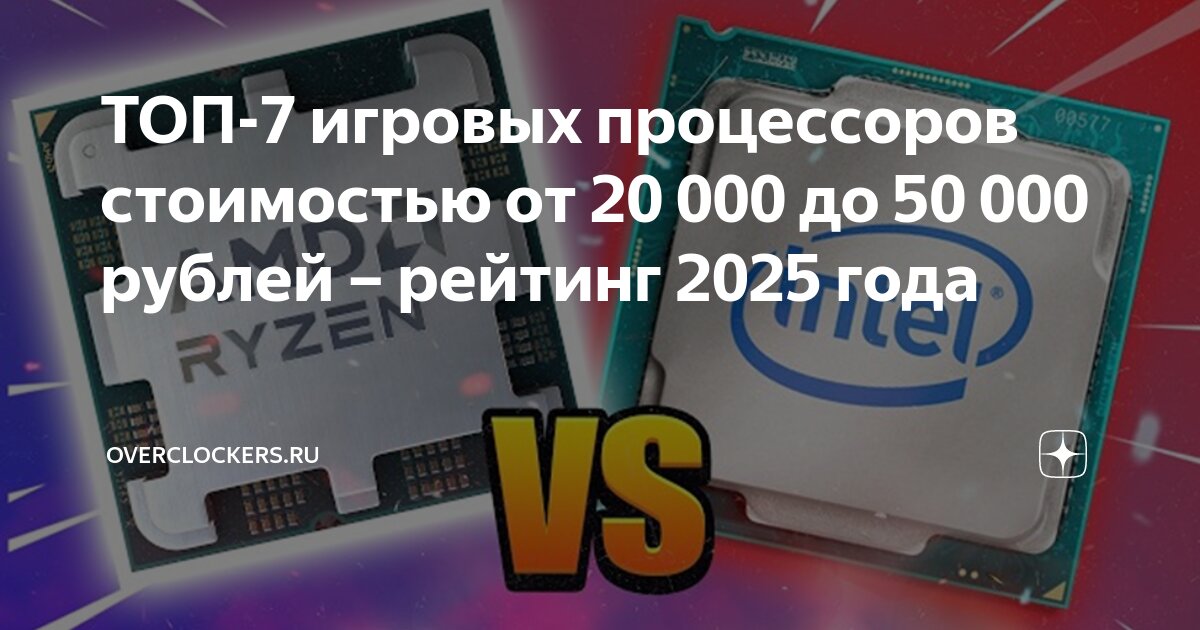 ТОП-7 игровых процессоров стоимостью от 20 000 до 50 000 рублей – рейтинг 2025 года ...
