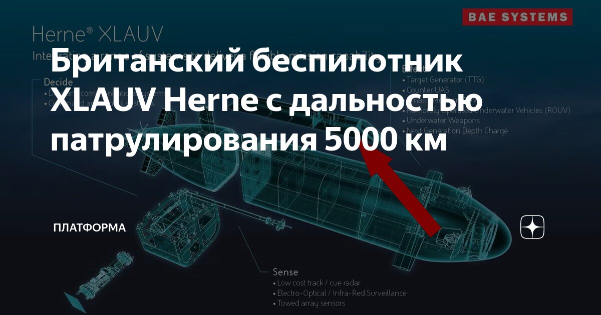 Британский беспилотник XLAUV Herne с дальностью патрулирования 5000 км | ПЛАТФОРМА | Дзен