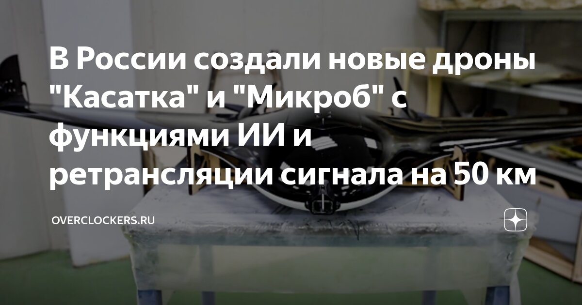 В России создали новые дроны Касатка и Микроб с функциями ИИ и ретрансляции сигнала на 50 км