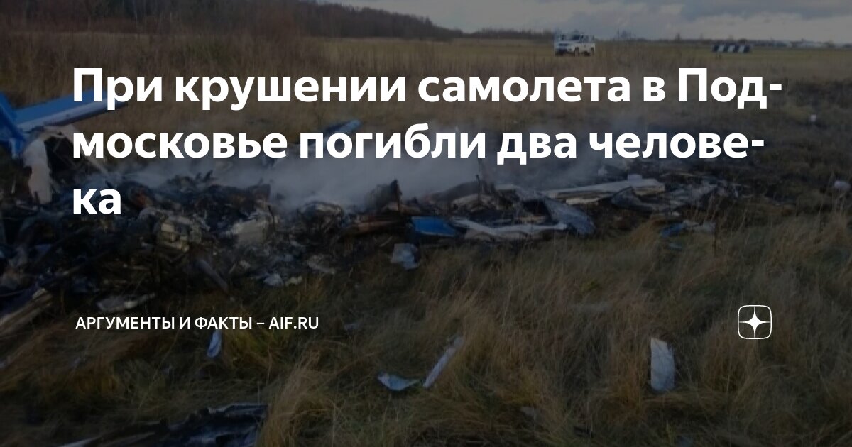 При крушении самолета в Подмосковье погибли два человека Аргументы и