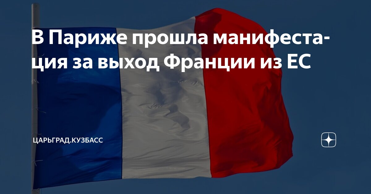 В Париже прошла манифестация за выход Франции из ЕС Царьград Кузбасс Дзен