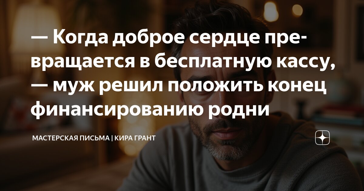 Когда доброе сердце превращается в бесплатную кассу, — муж решил ...