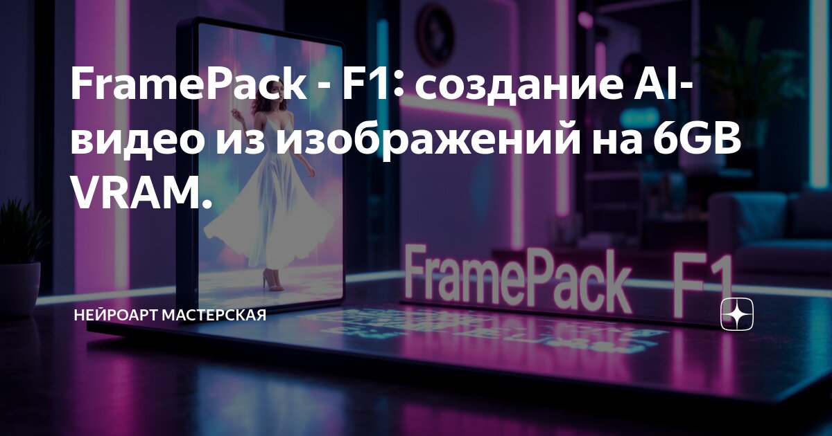 FramePack - F1: создание AI-видео из изображений на 6GB VRAM. | Нейроарт Мастерская | Дзен