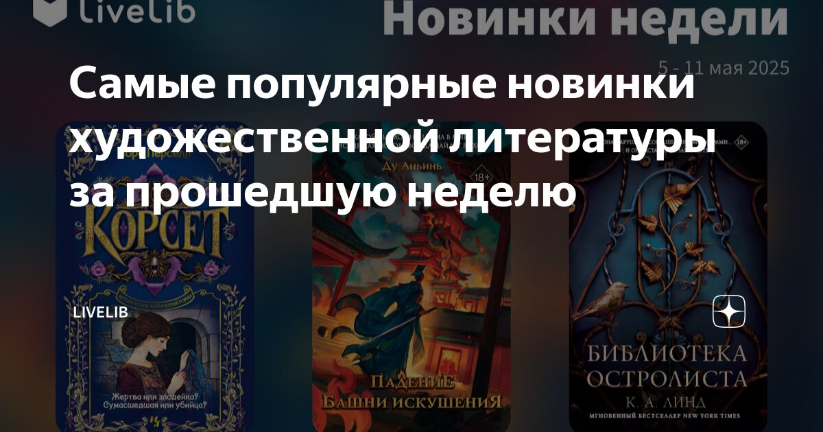 Самые популярные новинки художественной литературы за прошедшую неделю | LiveLib | Дзен