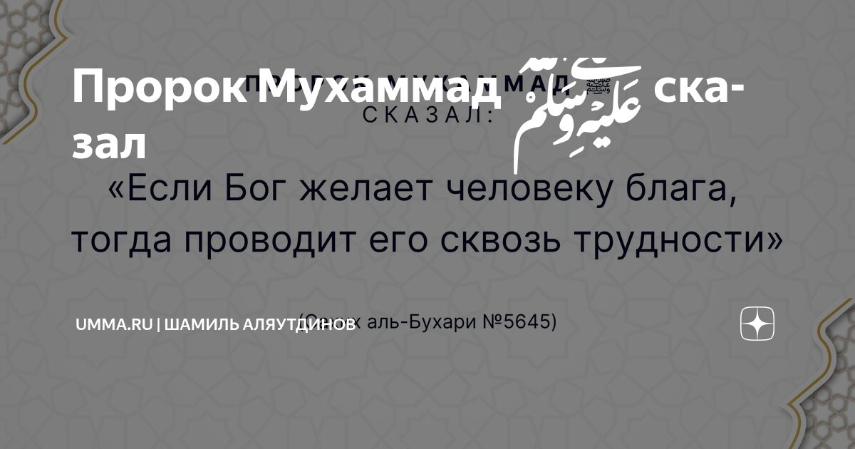 Пророк Мухаммад ﷺ сказал | umma.ru | Шамиль Аляутдинов | Дзен