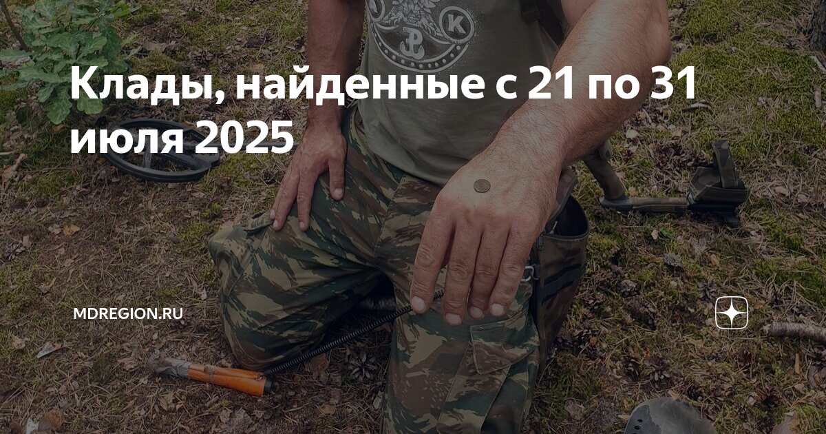 Клады, найденные с 21 по 31 июля 2025 | MDREGION.RU | Дзен