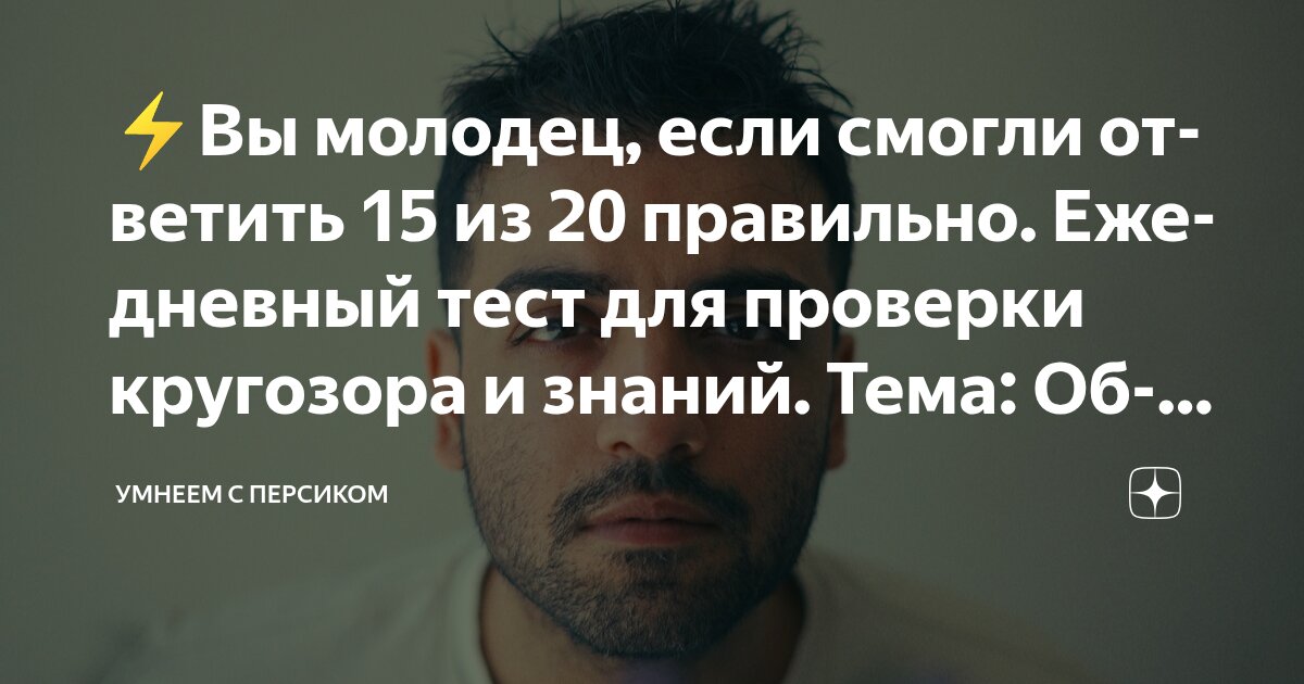 ⚡️Вы молодец, если смогли ответить 15 из 20 правильно. Ежедневный тест ...