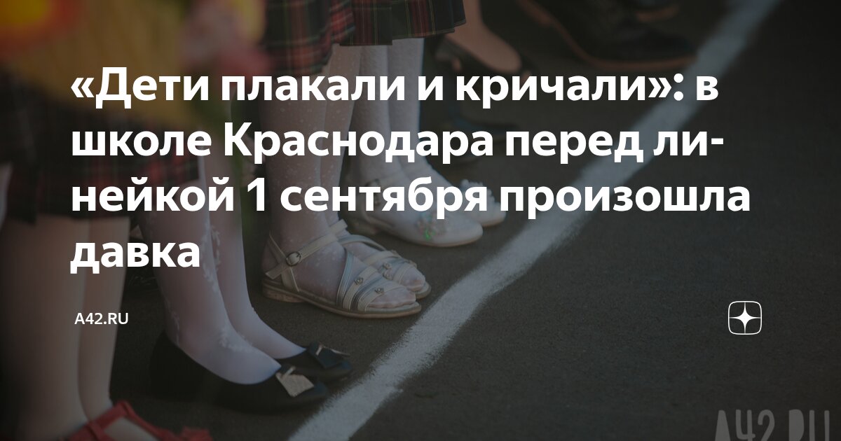 «Дети плакали и кричали»: в школе Краснодара перед линейкой 1 сентября произошла давка | A42.RU ...