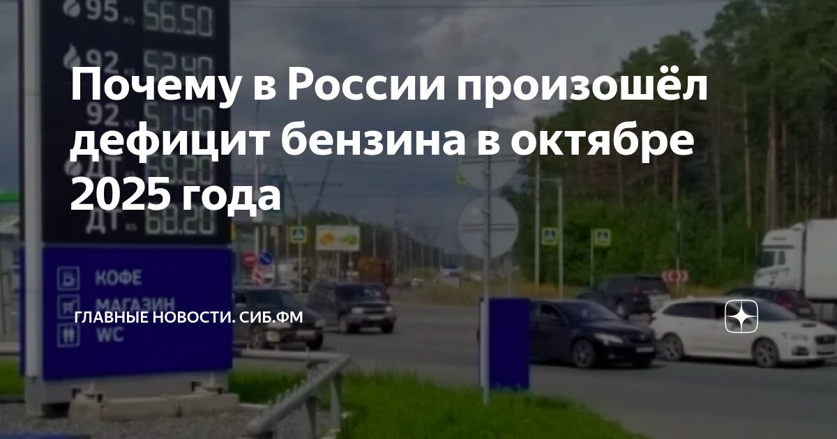 Почему в России произошёл дефицит бензина в октябре 2025 года | Главные ...