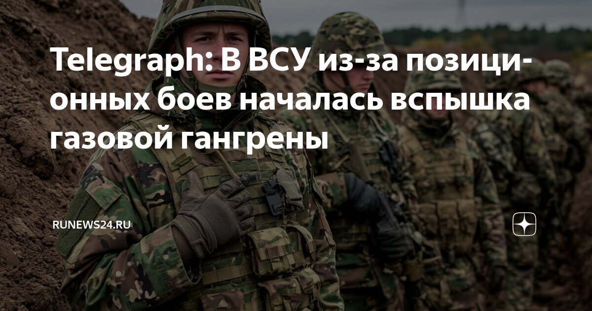 Telegraph: В ВСУ из-за позиционных боев началась вспышка газовой ...