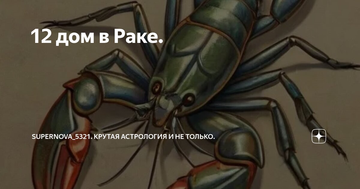 12 дом в Раке. | SuperNova_5321. Крутая астрология и не только. | Дзен