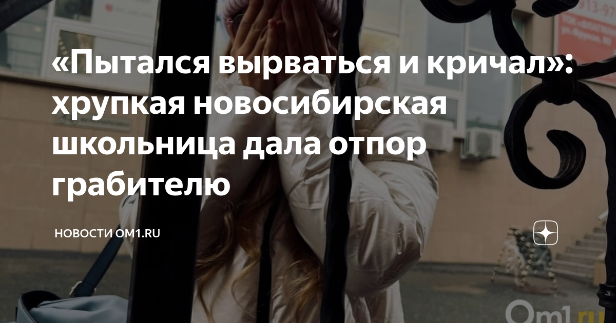 «Пытался вырваться и кричал»: хрупкая новосибирская школьница дала отпор грабителю | Новости Om1 ...