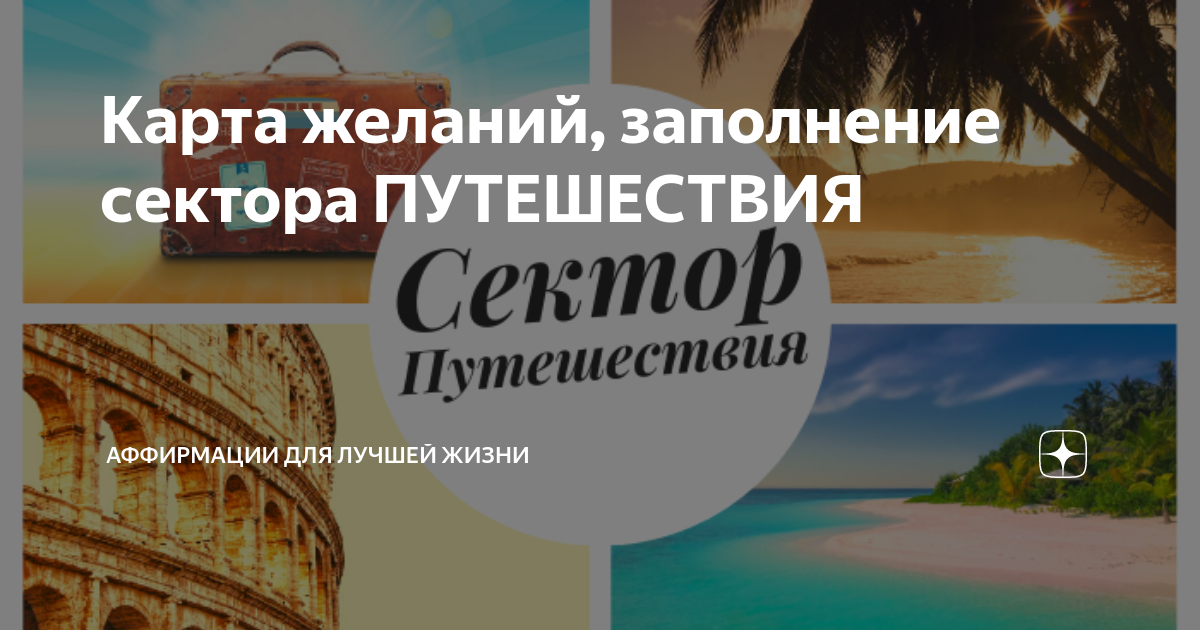 Карта желаний, заполнение сектора ПУТЕШЕСТВИЯ | Аффирмации для лучшей ...