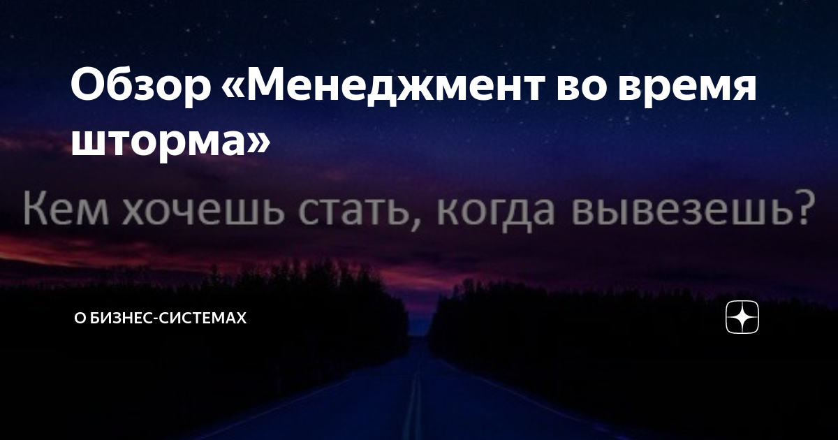 Обзор «Менеджмент во время шторма» | О бизнес-системах | Дзен
