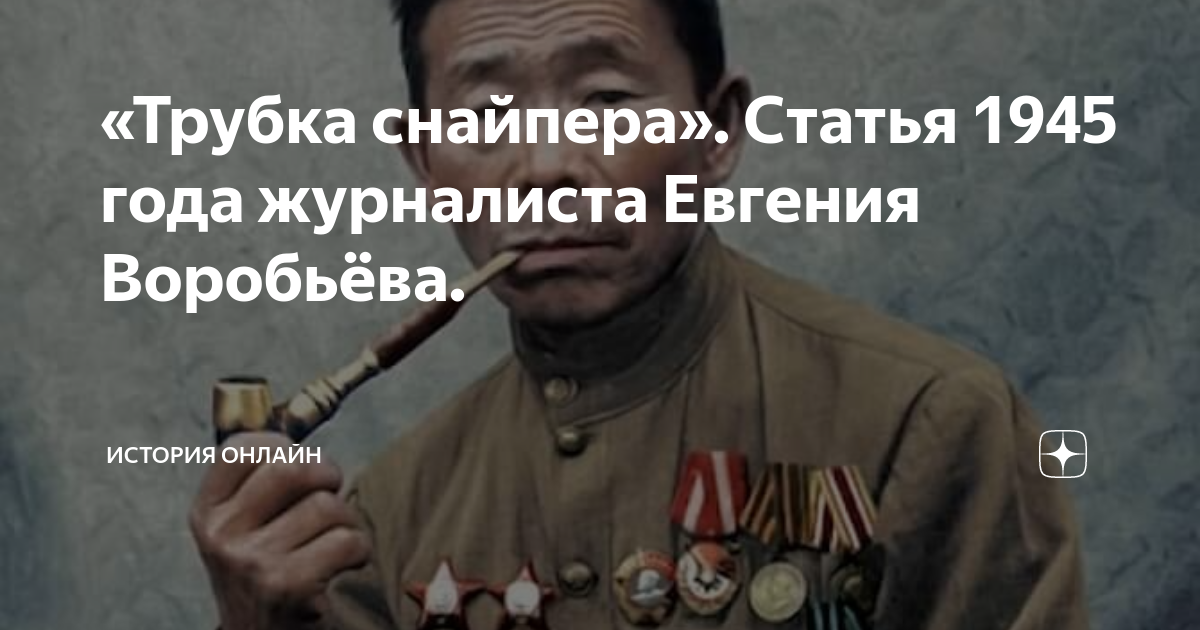 «Трубка снайпера». Статья 1945 года журналиста Евгения Воробьёва ...