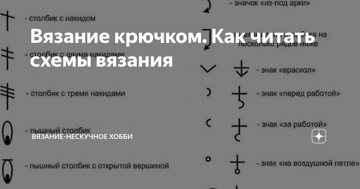 Вязание крючком Как читать схемы вязания вязание нескучное хобби Дзен