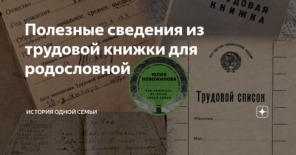 Полезные сведения из трудовой книжки для родословной | История одной ...