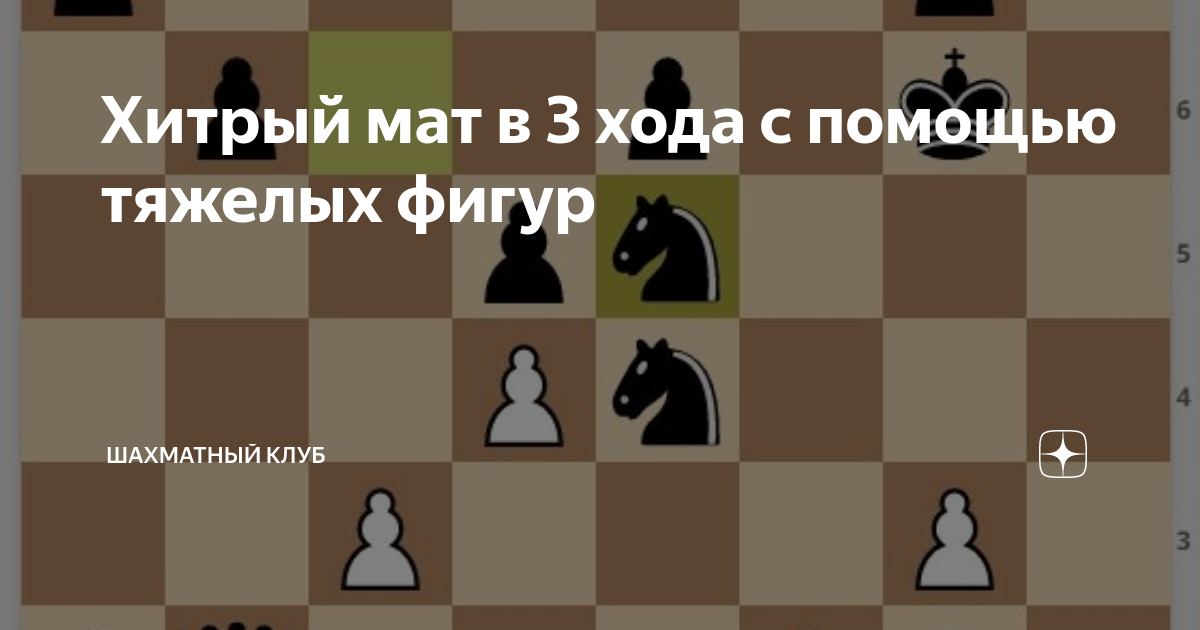 Хитрый мат в 3 хода с помощью тяжелых фигур Клуб шахматистов Дзен