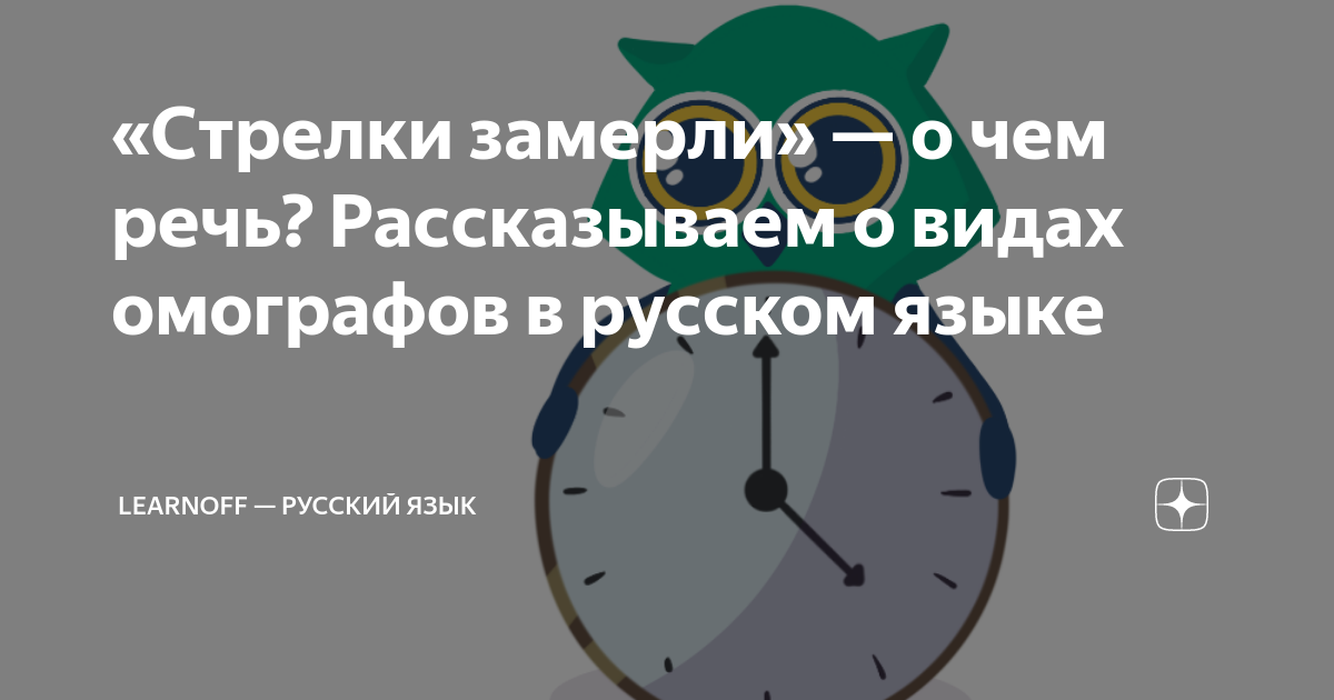 «Стрелки замерли — о чем речь Рассказываем о видах омографов в