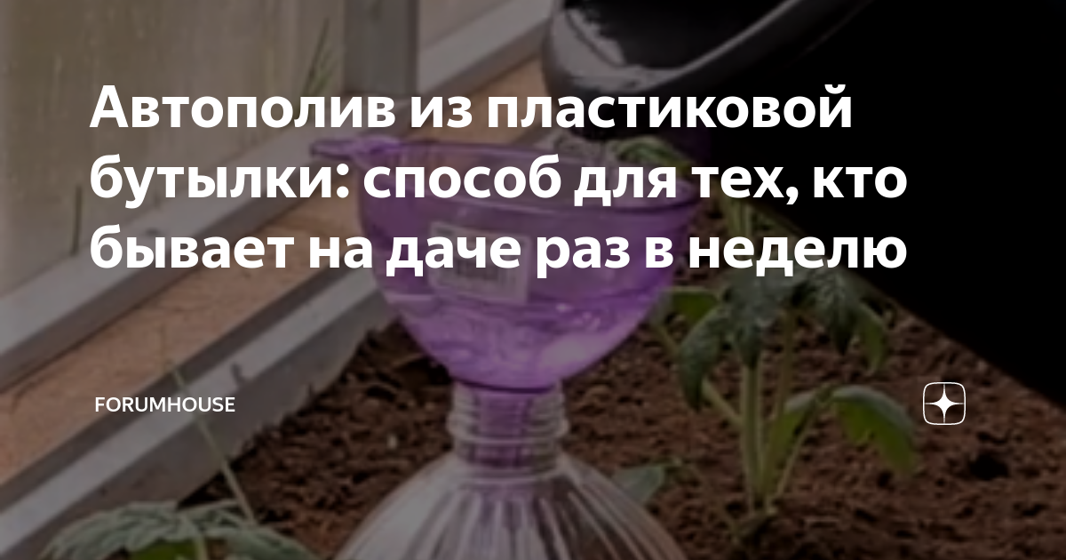 Автополив из пластиковой бутылки: способ для тех, кто бывает на даче ...