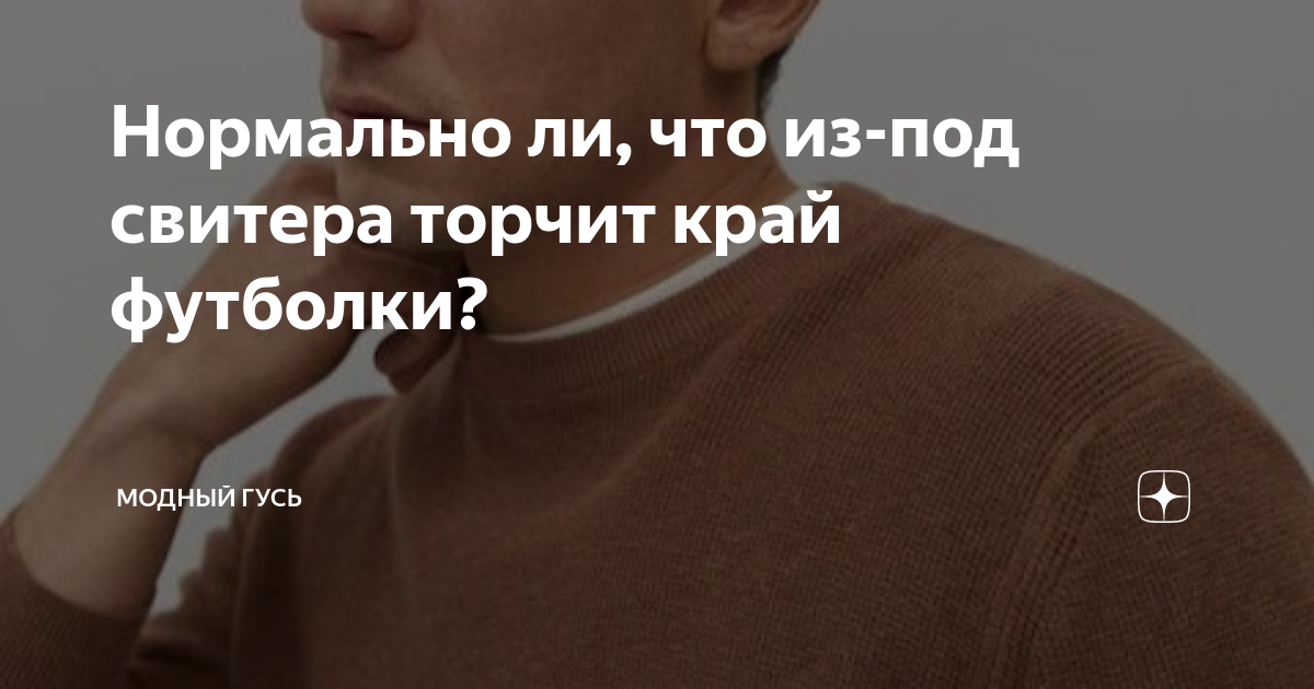 Нормально ли, что из-под свитера торчит край футболки? | Модный Гусь | Дзен