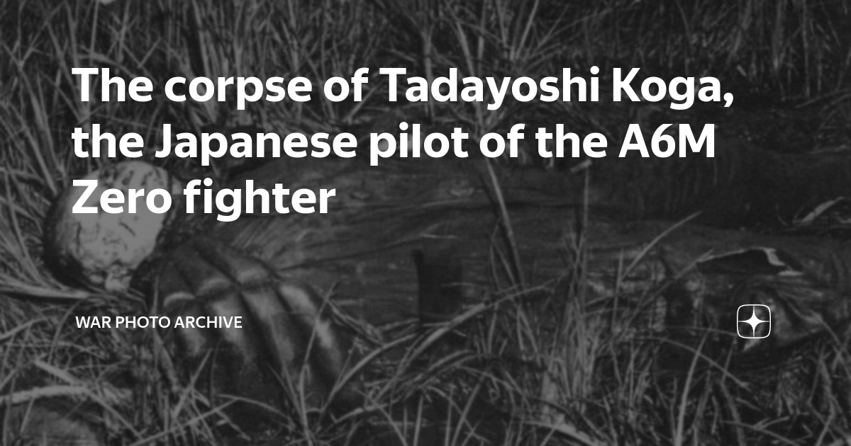 The corpse of Tadayoshi Koga, the Japanese pilot of the A6M Zero ...