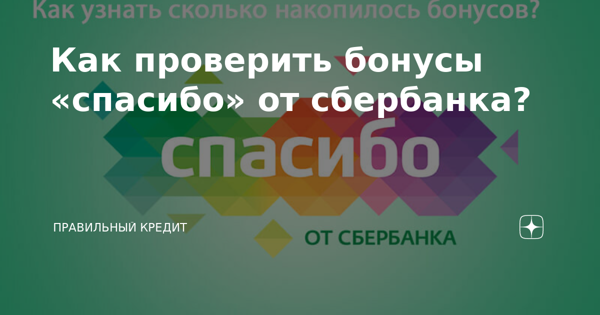 Как проверить бонусы «спасибо» от сбербанка? | Правильный кредит | Дзен