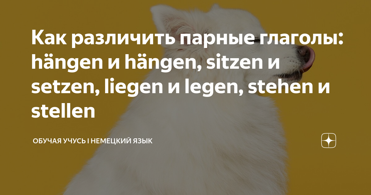 Как различить парные глаголы: hängen и hängen, sitzen и setzen, liegen ...