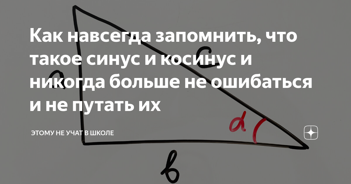 Как навсегда запомнить что такое синус и косинус и никогда больше не