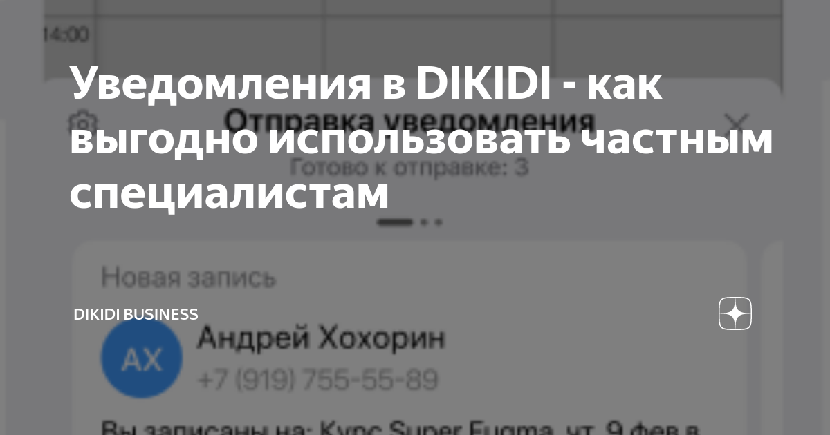 Уведомления в DIKIDI - как выгодно использовать частным специалистам | DIKIDI Business | Дзен