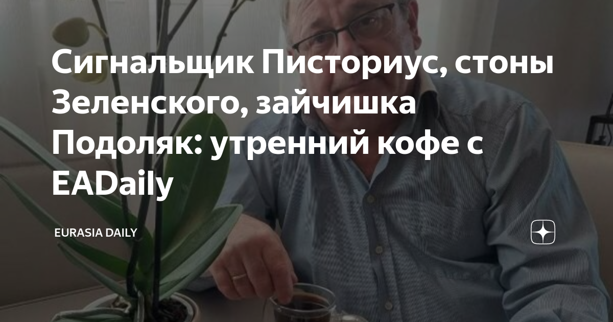 Сигнальщик Писториус, стоны Зеленского, зайчишка Подоляк: утренний кофе с EADaily | Eurasia ...