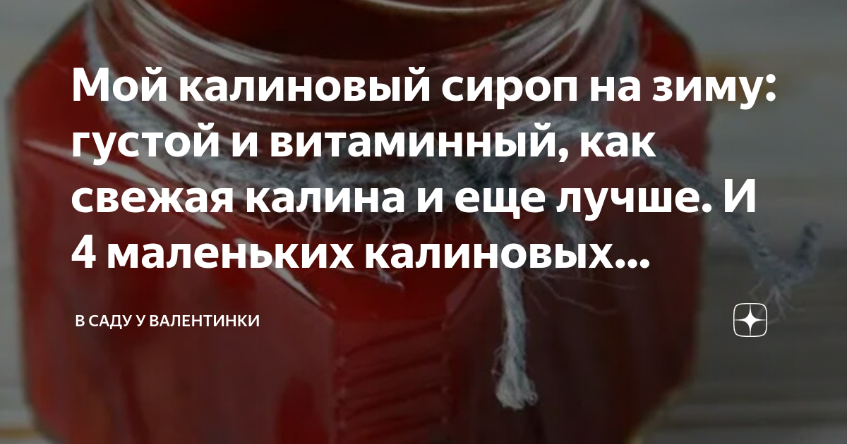 Мой калиновый сироп на зиму: густой и витаминный, как свежая калина и ...