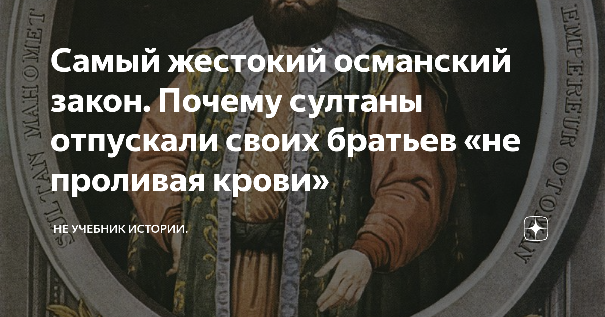 Самый жестокий османский закон. Почему султаны отпускали своих братьев ...