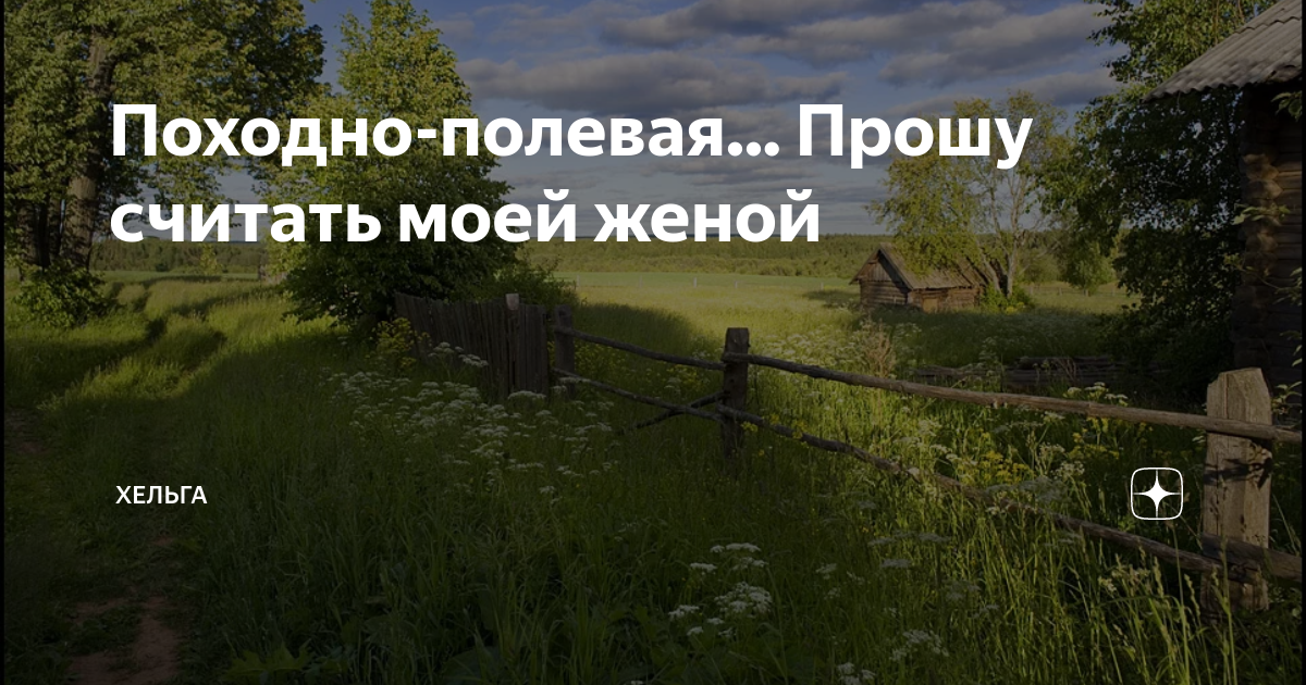 Походно-полевая... Прошу считать моей женой | Хельга | Дзен