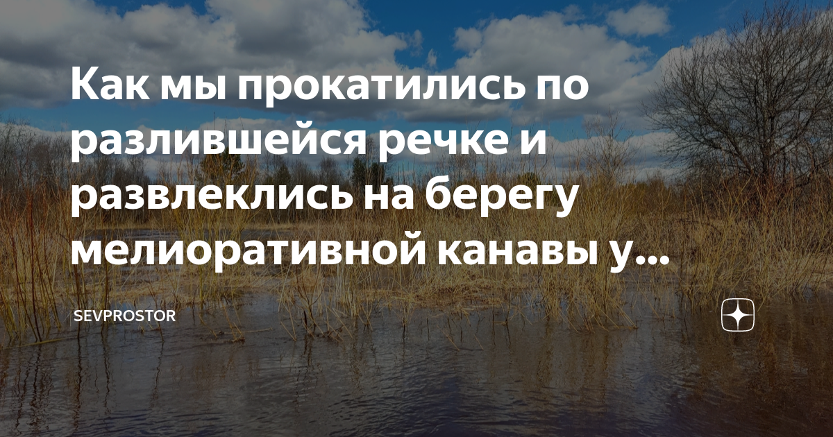 Как мы прокатились по разлившейся речке и развлеклись на берегу мелиоративной канавы у бобровой ...