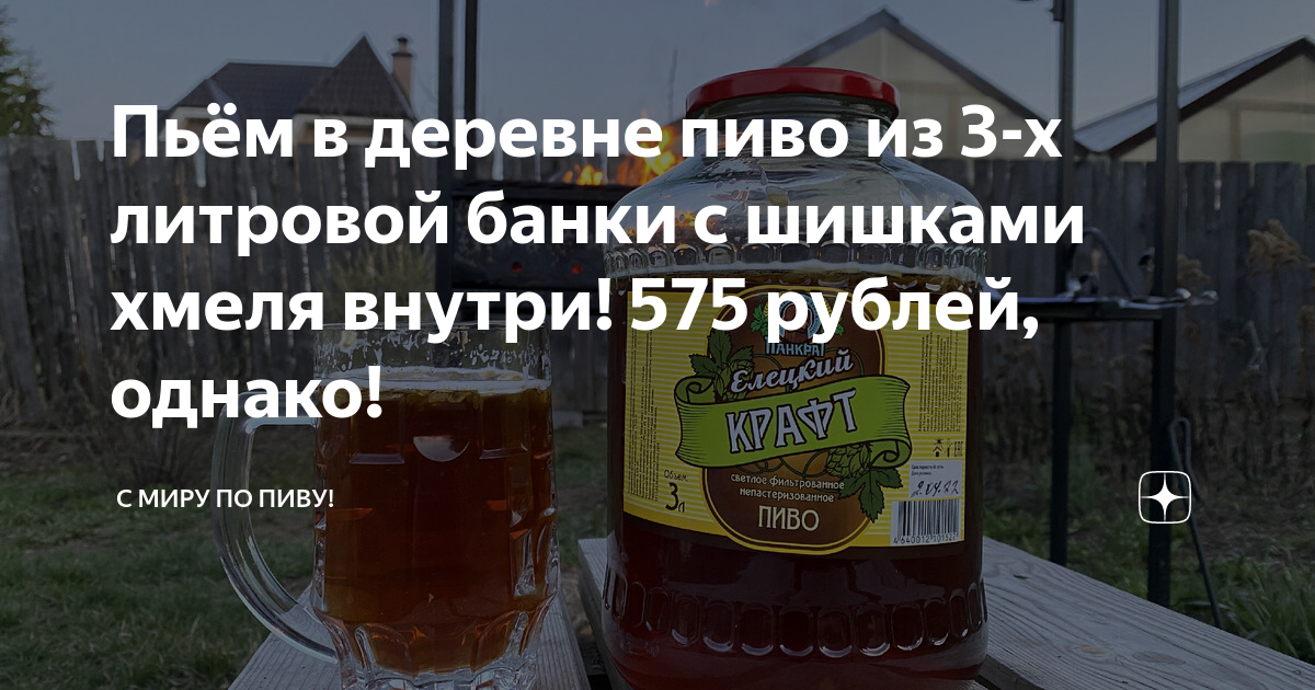 Пьём в деревне пиво из 3-х литровой банки с шишками хмеля внутри! 575 ...