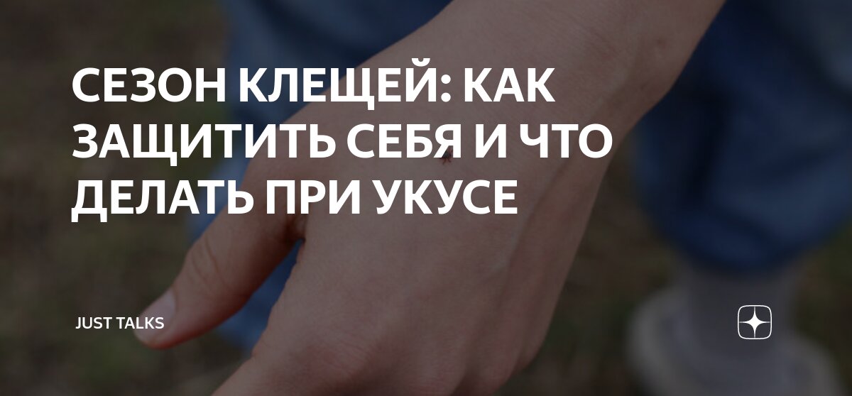 СЕЗОН КЛЕЩЕЙ: КАК ЗАЩИТИТЬ СЕБЯ И ЧТО ДЕЛАТЬ ПРИ УКУСЕ | JustTalks | Дзен