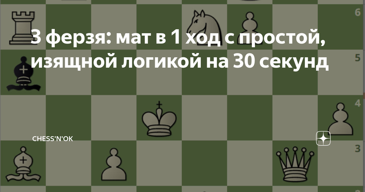 3 ферзя мат в 1 ход с простой изящной логикой на 30 секунд Chessn