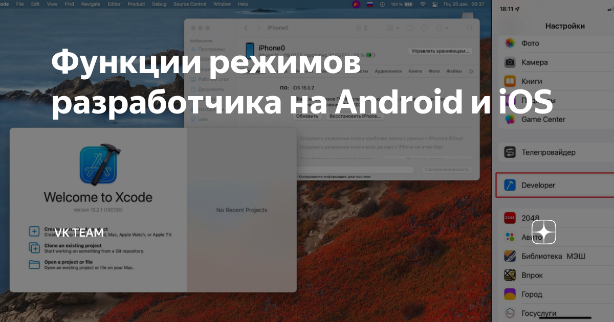 Функции режимов разработчика на Android и iOS | VK Team | Дзен