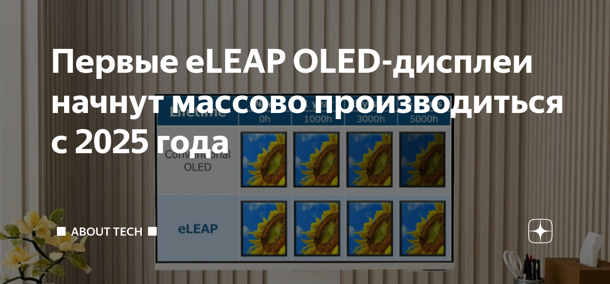 Первые eLEAP OLED-дисплеи начнут массово производиться с 2025 года | About Tech | Дзен