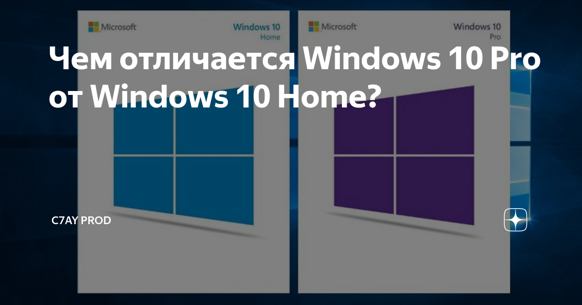 Чем отличается Windows 10 Pro от Windows 10 Home? | C7AY PROD | Дзен