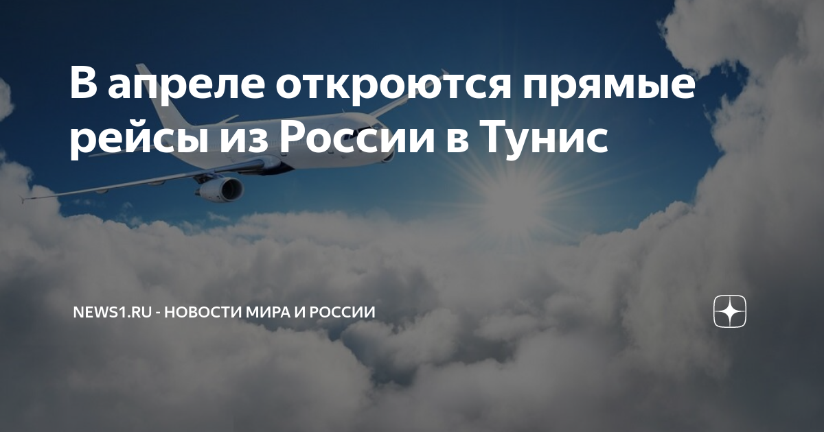В апреле откроются прямые рейсы из России в Тунис | NEWS1.ru - Новости России и мира | Дзен