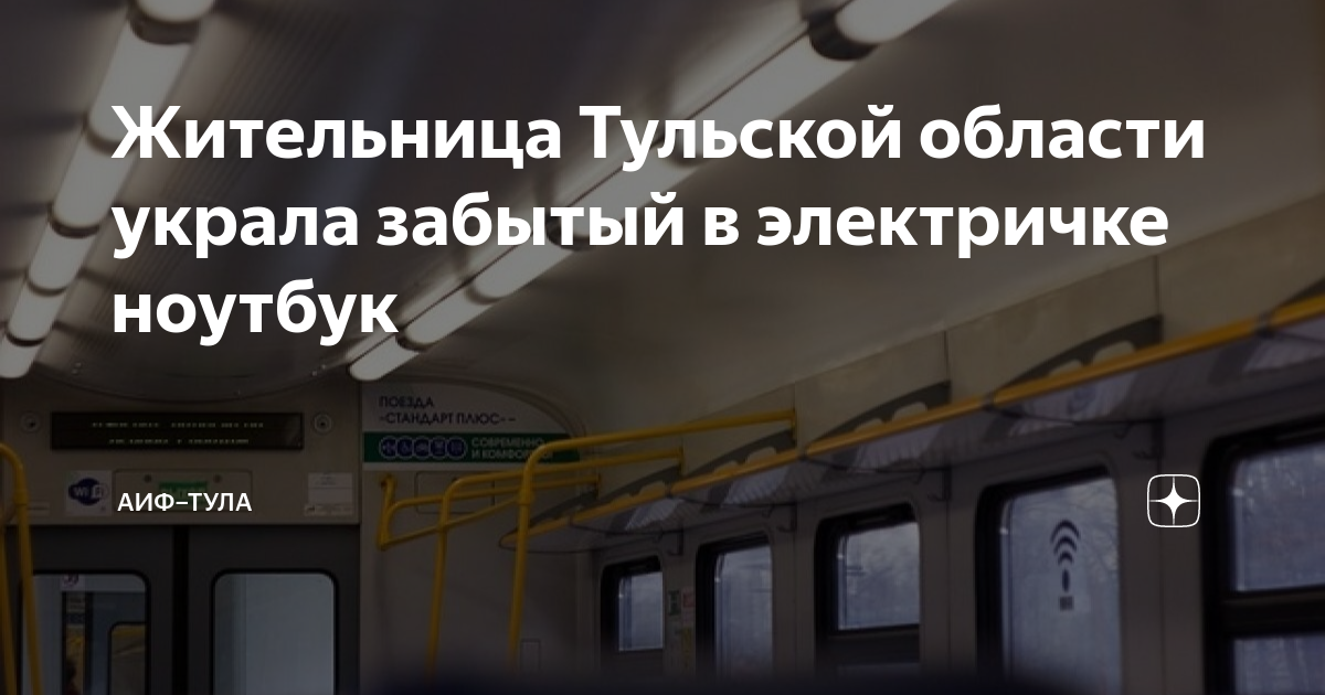 Жительница Тульской области украла забытый в электричке ноутбук | АиФ ...