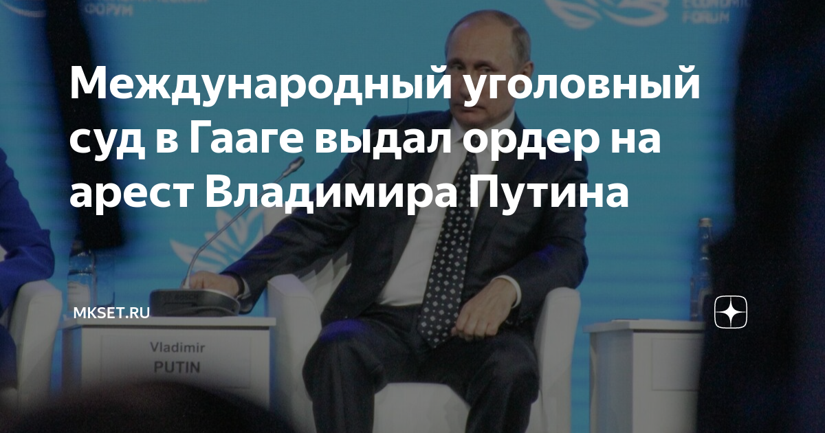 Международный уголовный суд в Гааге выдал ордер на арест Владимира