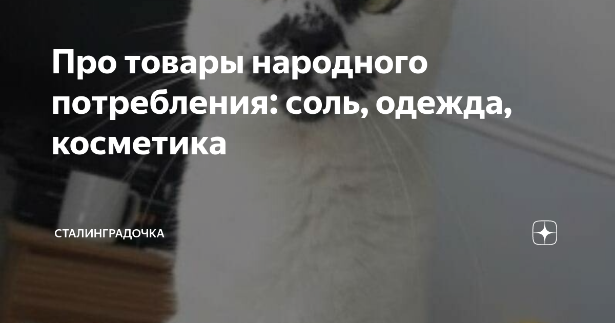 Про товары народного потребления: соль, одежда, косметика ...