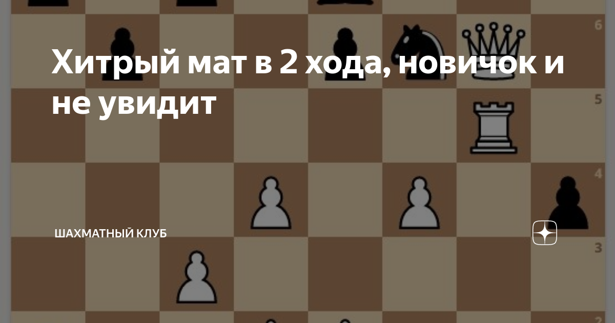 Хитрый мат в 2 хода новичок и не увидит Клуб шахматистов Дзен