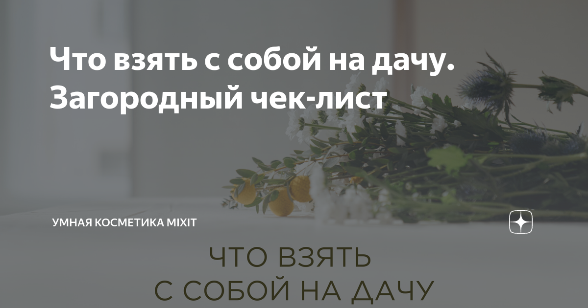 Что взять с собой на дачу. Загородный чек-лист | Умная косметика MIXIT ...